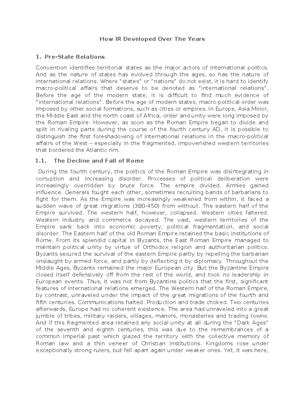 Development of IR - Lec on Deveolpment of IR - How IR Developed Over ...