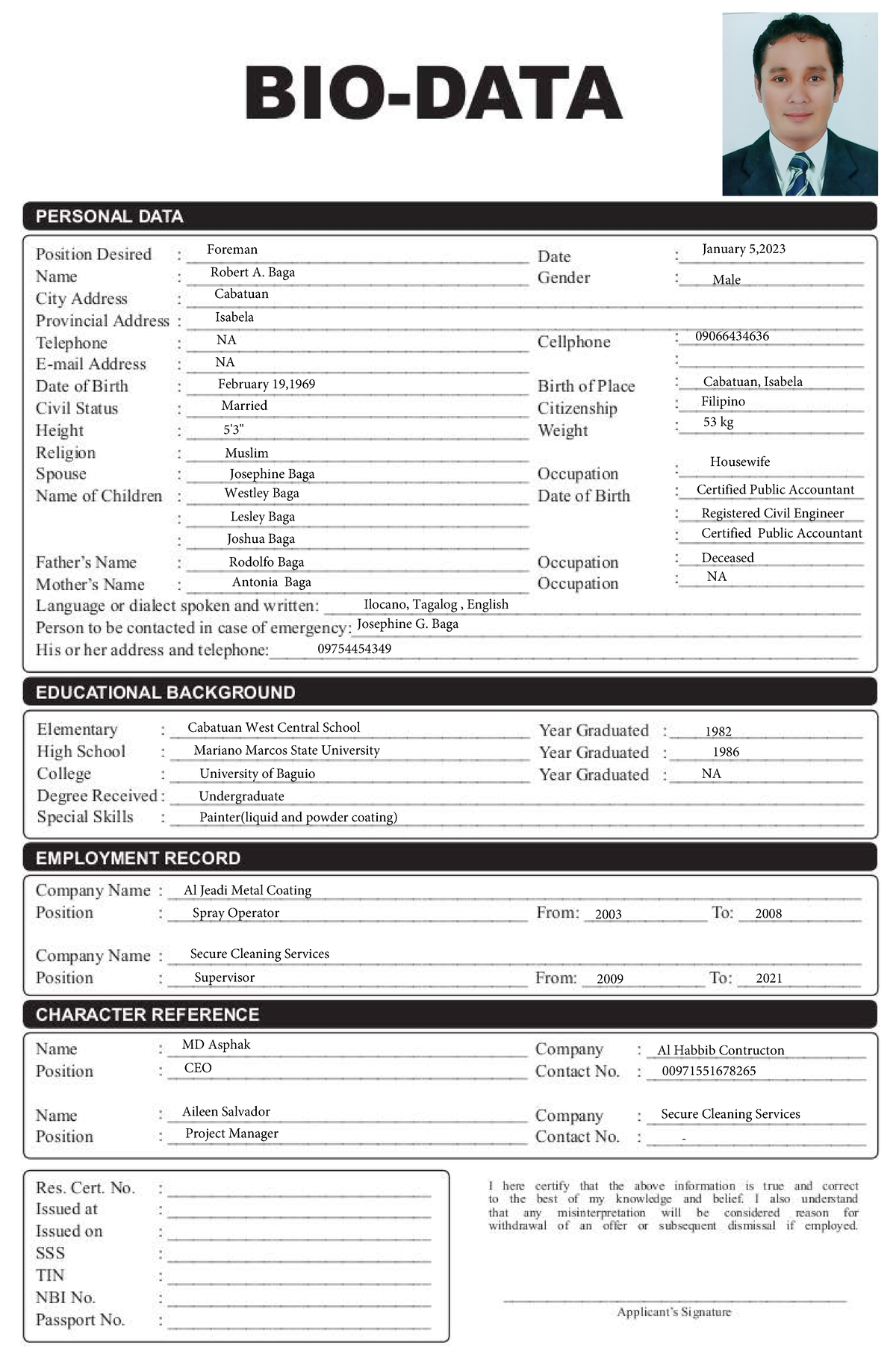 pdf home file resource - Foreman Robert A. Baga Cabatuan Isabela NA NA ...
