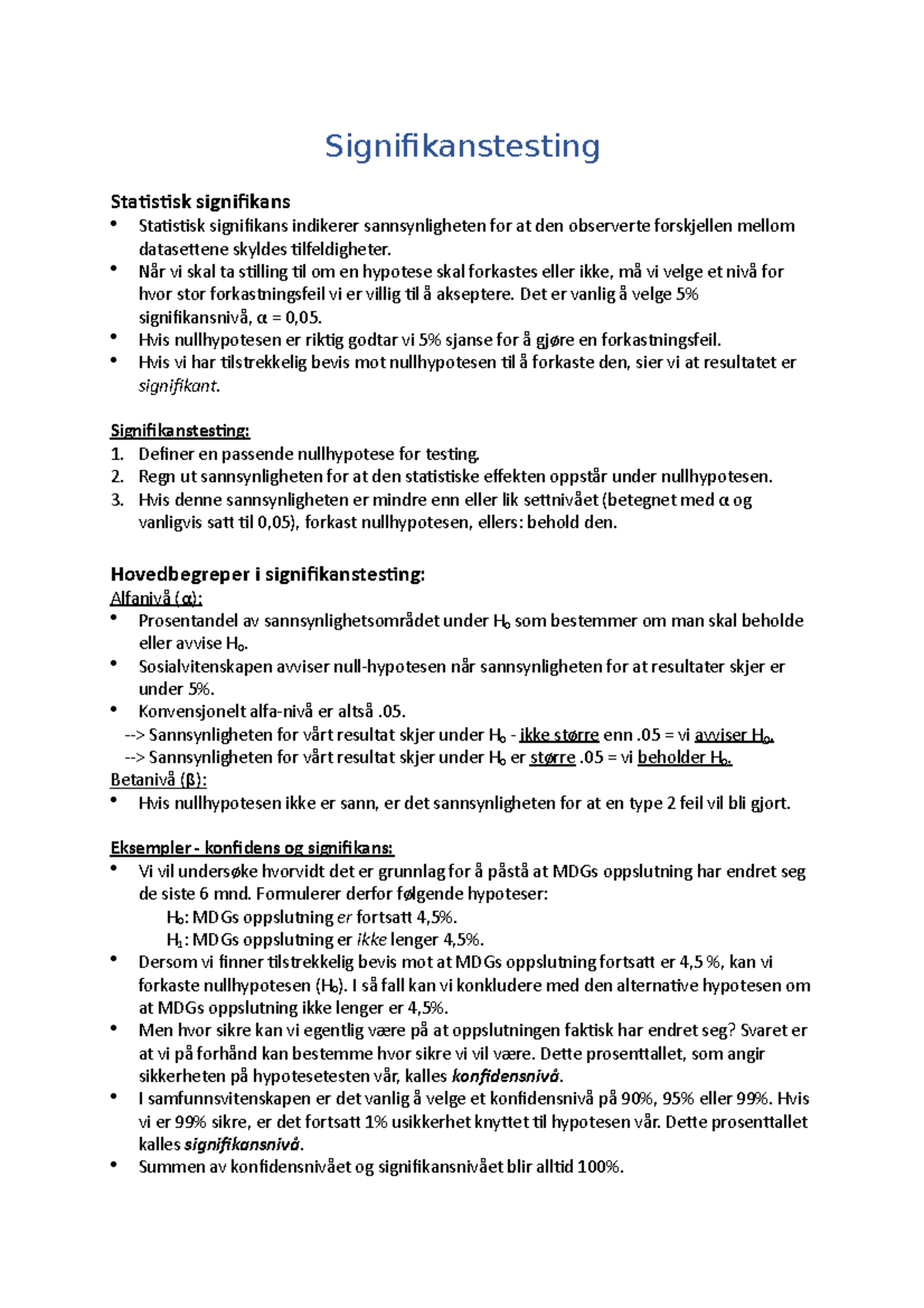 Kapittel 16 - Notater fra Hugh Coolican - Research Methods and ...