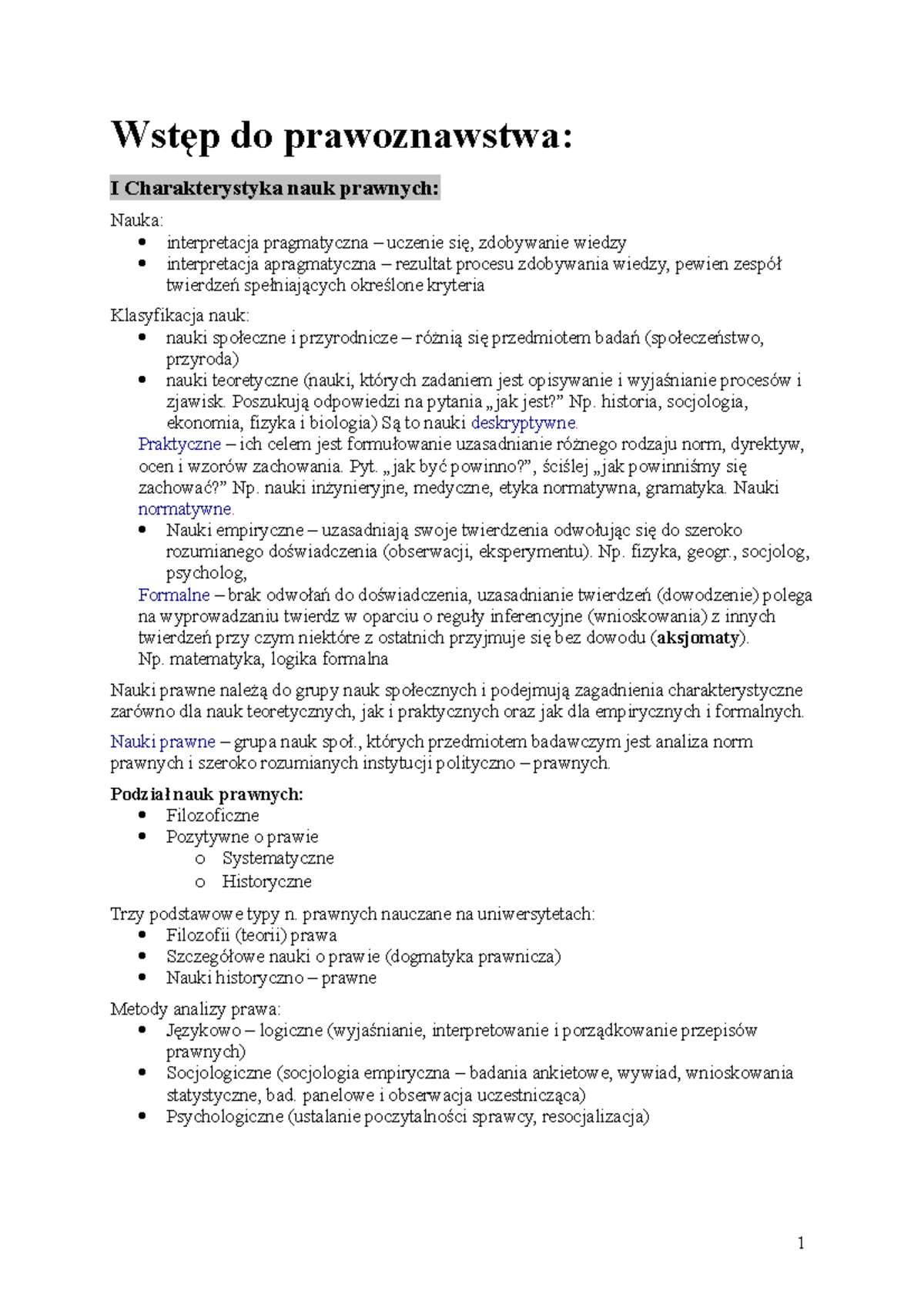 WDP-Skrypt-Becka - Skrypt podręcznika. - Wstęp do prawoznawstwa - Wstęp do prawoznawstwa: I ...