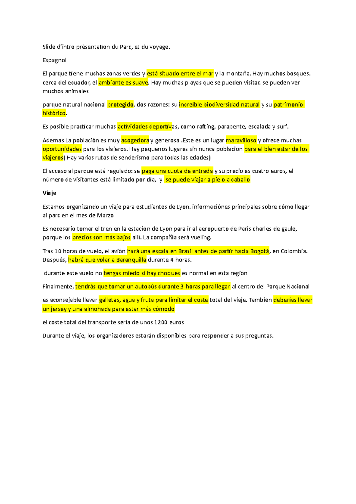 Final pres - venete - Slide d’intro présentation du Parc, et du voyage ...