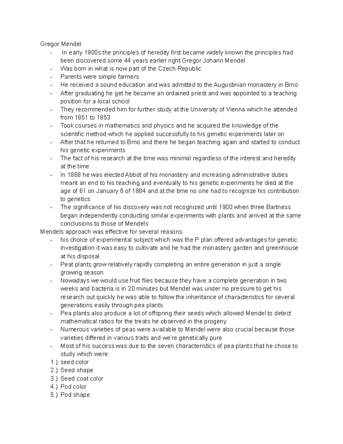 3. Basic principles of heredity - Gregor Mendel - In early 1900s the ...