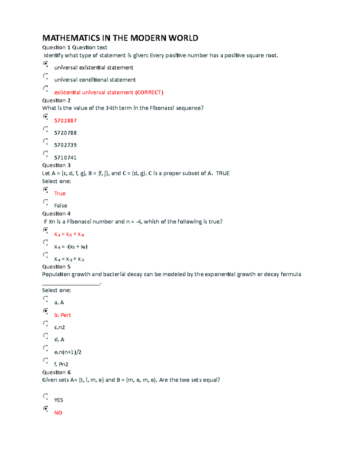 Mathematics IN THE Modern World - MATHEMATICS IN THE MODERN WORLD ...