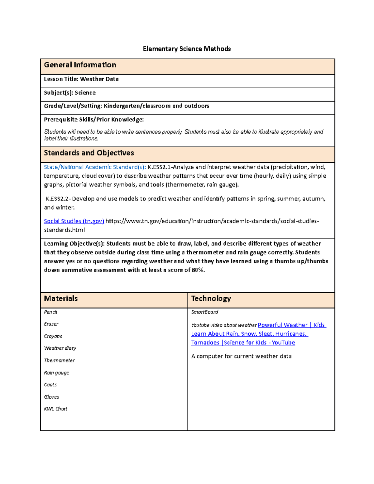 Elementary Science Methods - Elementary Science Methods General ...