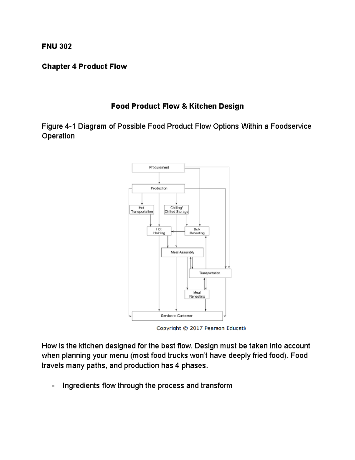 FNU 302 Chapter 4 Product Flow - FNU 302 Chapter 4 Product Flow Food Product Flow & Kitchen ...