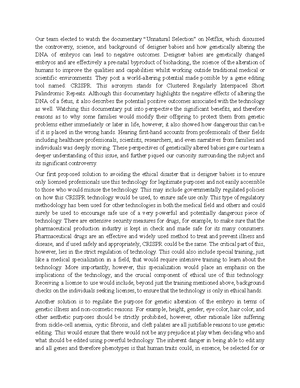 LSC 101 Stage 3 Writing - Paper describing the moral issue group chose ...