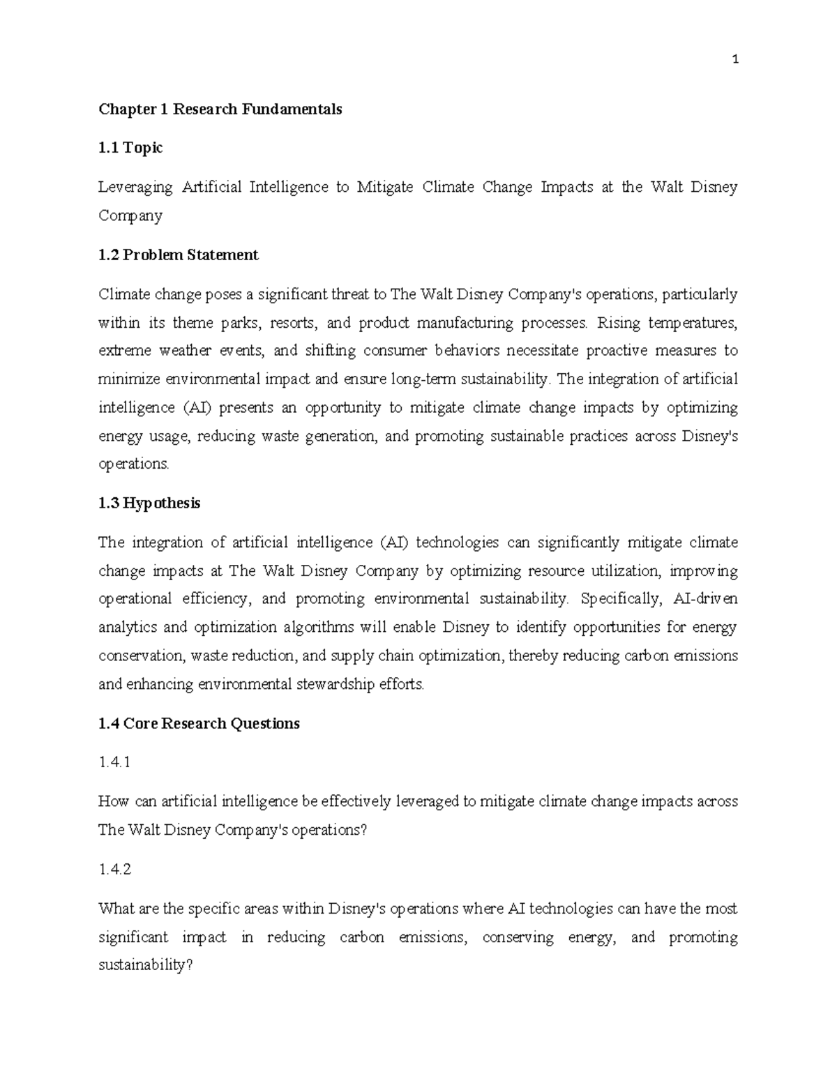 Walt Disney Research Edited - Chapter 1 Research Fundamentals 1 Topic ...