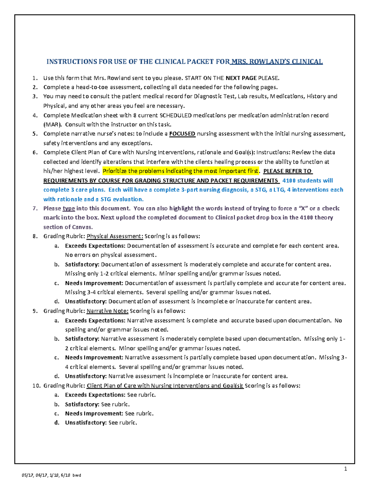 4100 clinical packet w report sheet 1-1 - 1 INSTRUCTIONS FOR USE OF THE ...
