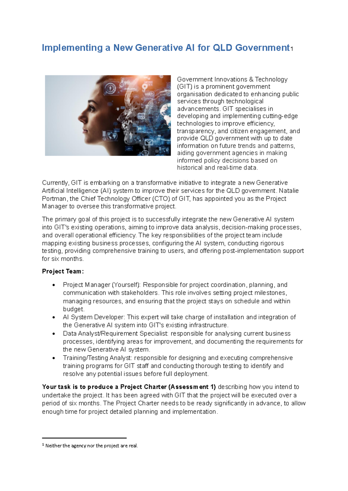 Implementing a New Generative AI for QLD Government Sem 1 2024-1 ...