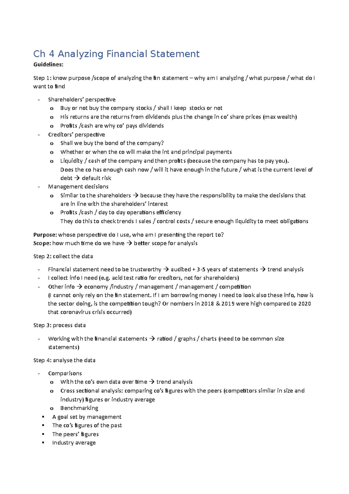 4. Analyzing Financial Statement - Ch 4 Analyzing Financial Statement ...