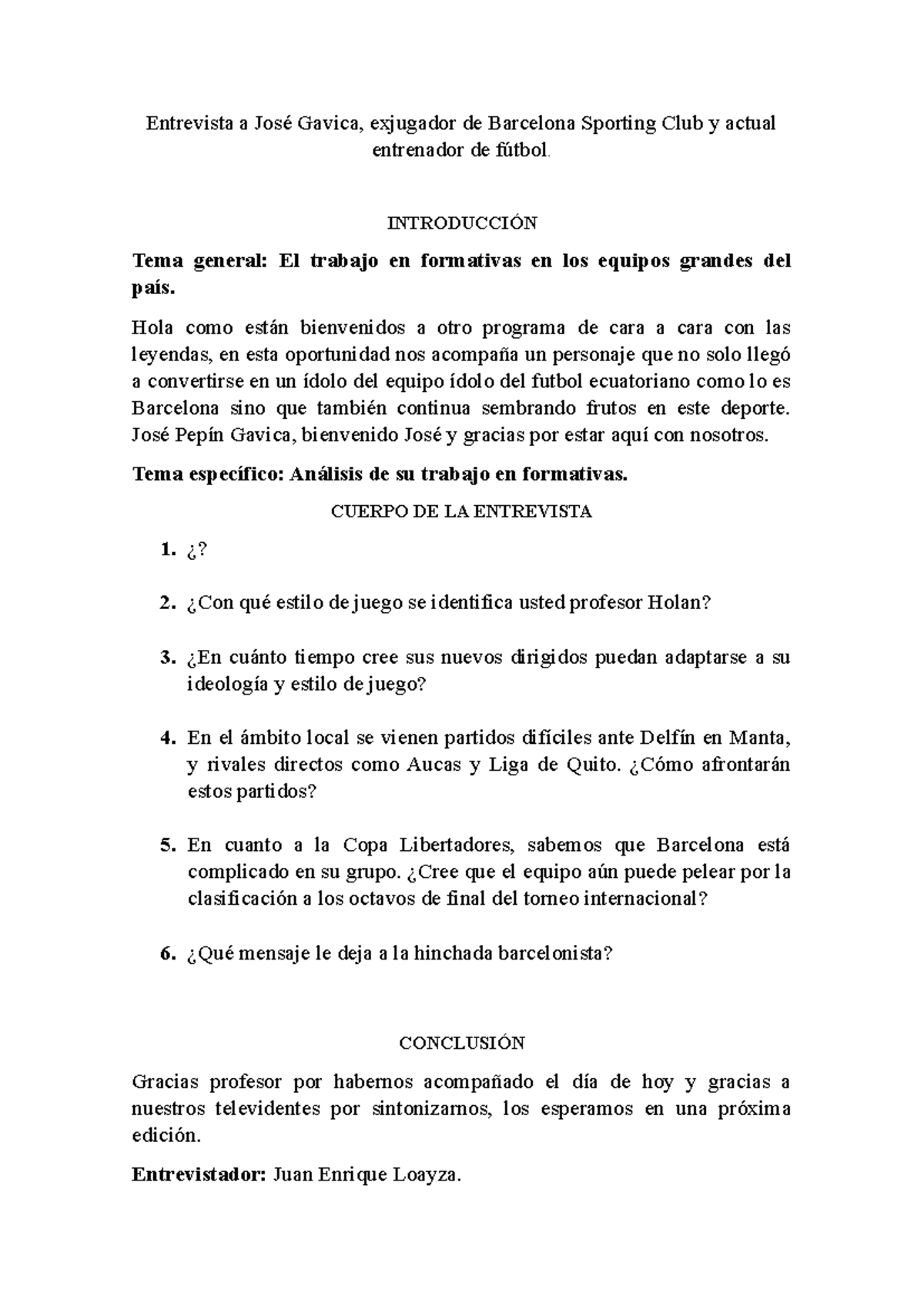 Entrevista a José Gavica Tarea info - Entrevista a José Gavica ...