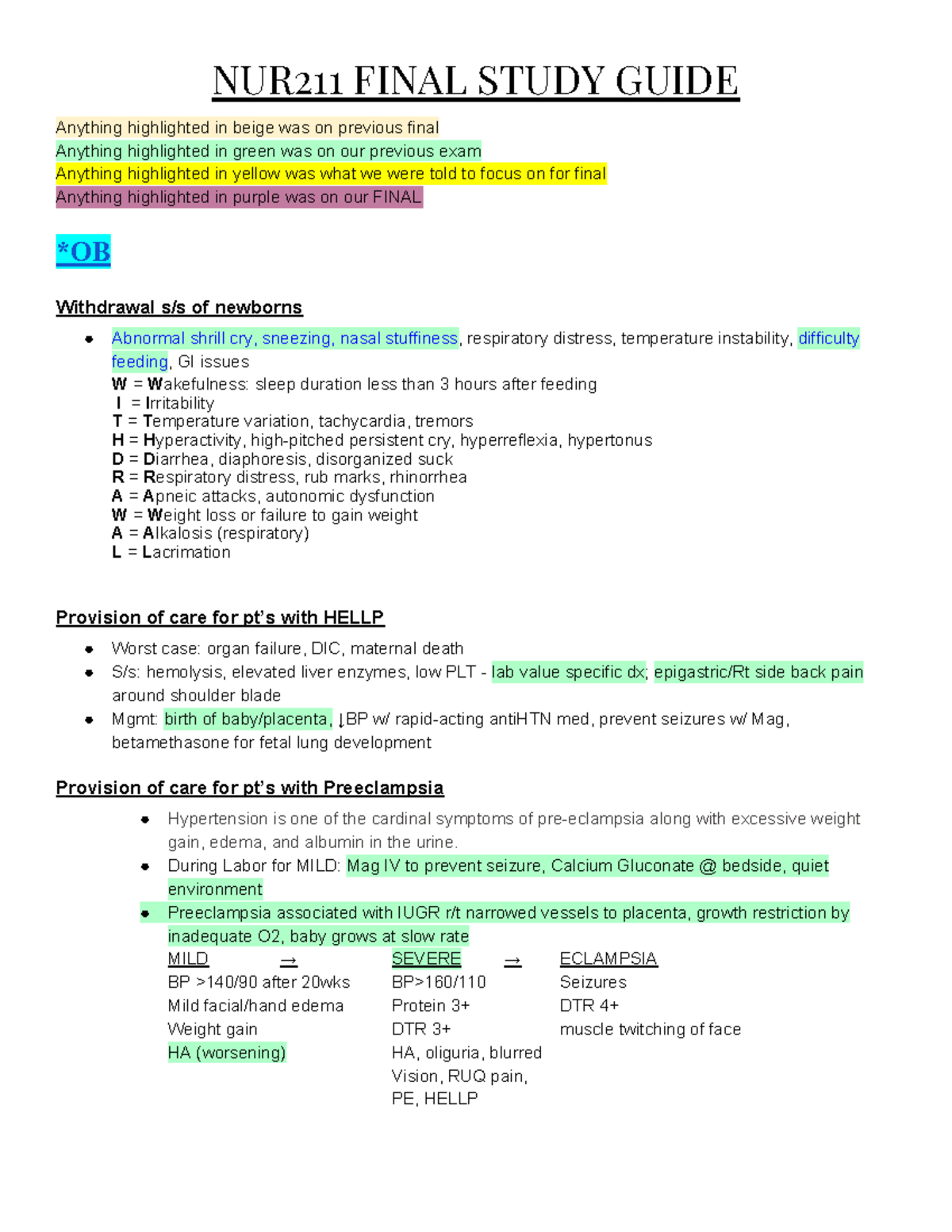 NUR211 Final Study Guide!!! So helpful! - NUR211 FINAL STUDY GUIDE ...