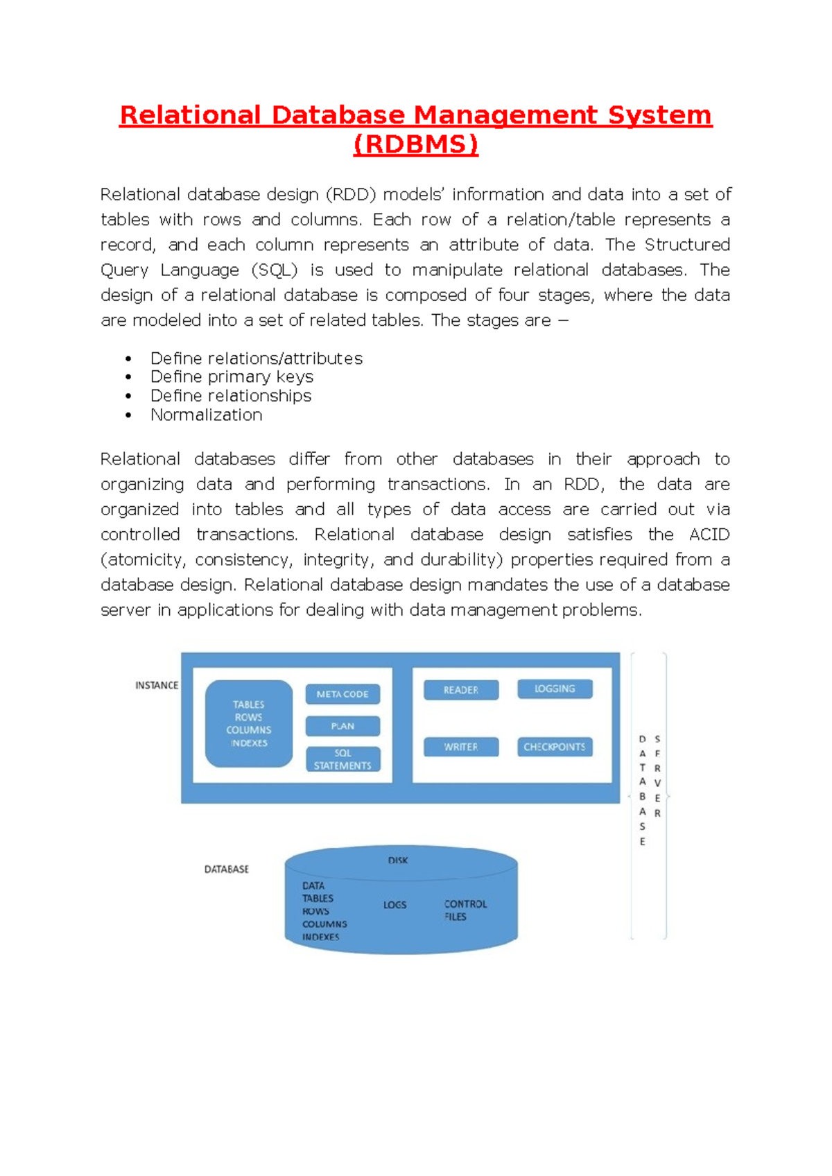 Keys relational algebra - Relational Database Management System (RDBMS ...