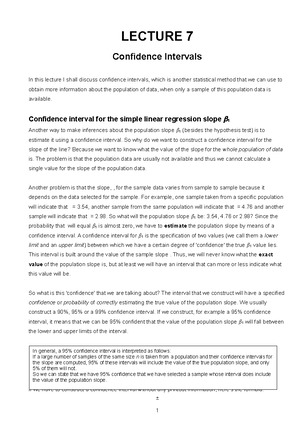 Linear Regression Analysis - LECTURE 4 Simple linear regression (continued) In this and follow ...
