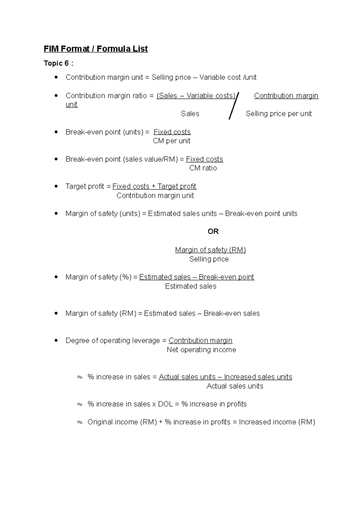 FIM summary Format for year 2019 and 2020 - FIM Format / Formula List ...
