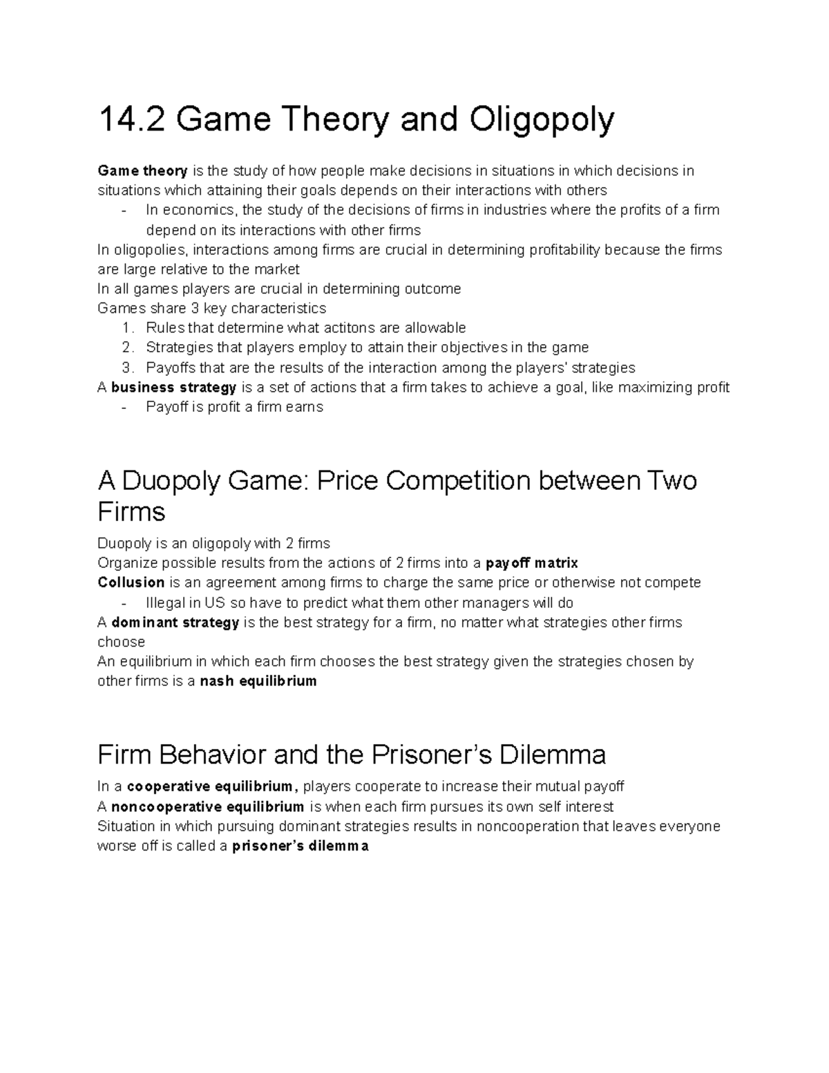 14.2 Oligopoly and Barriers to Entry - 14 Game Theory and Oligopoly ...