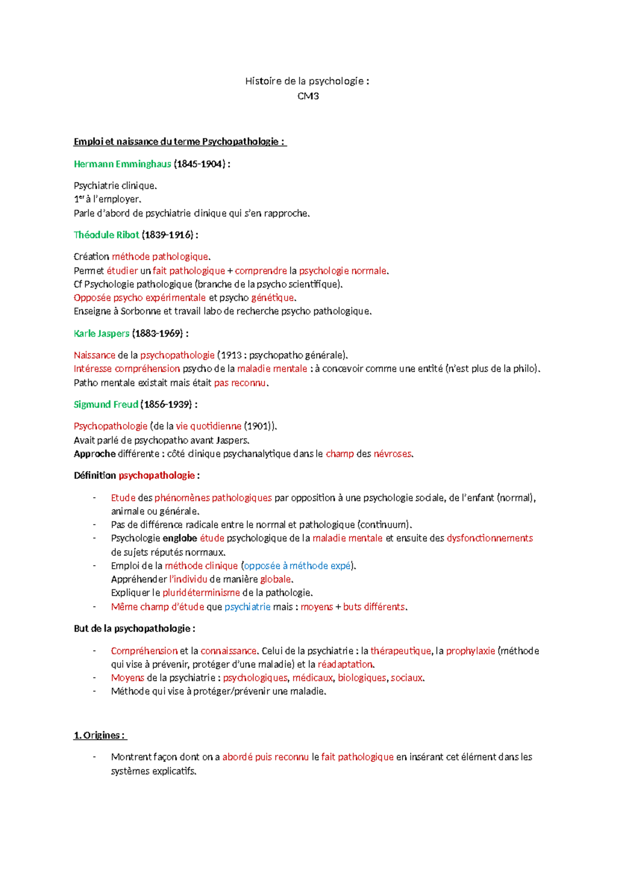 CM3 - CM3 histoire de la psycho - Histoire de la psychologie : CM ...