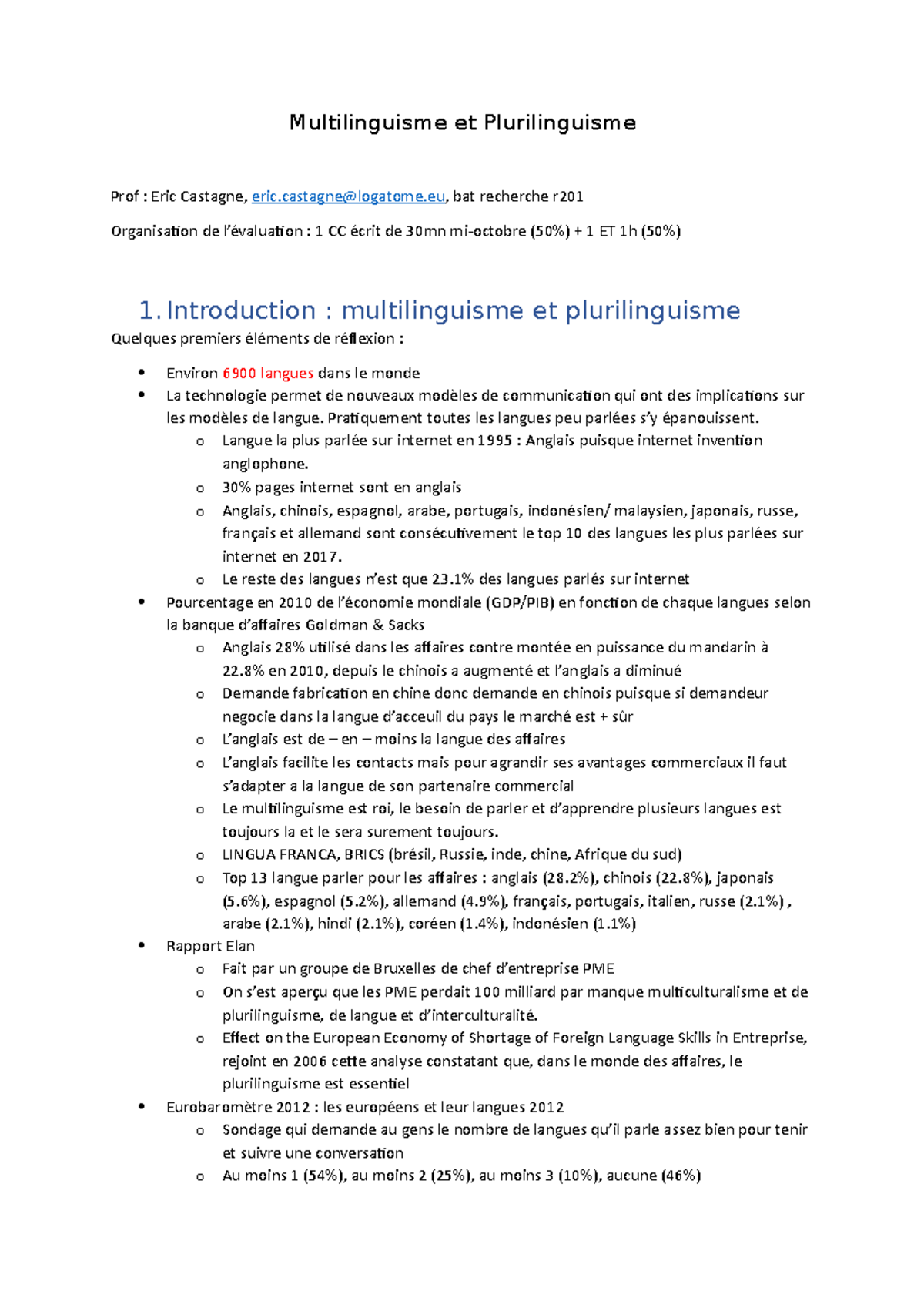 Multilinguisme et plurilinguisme CM - Multilinguisme et Plurilinguisme ...