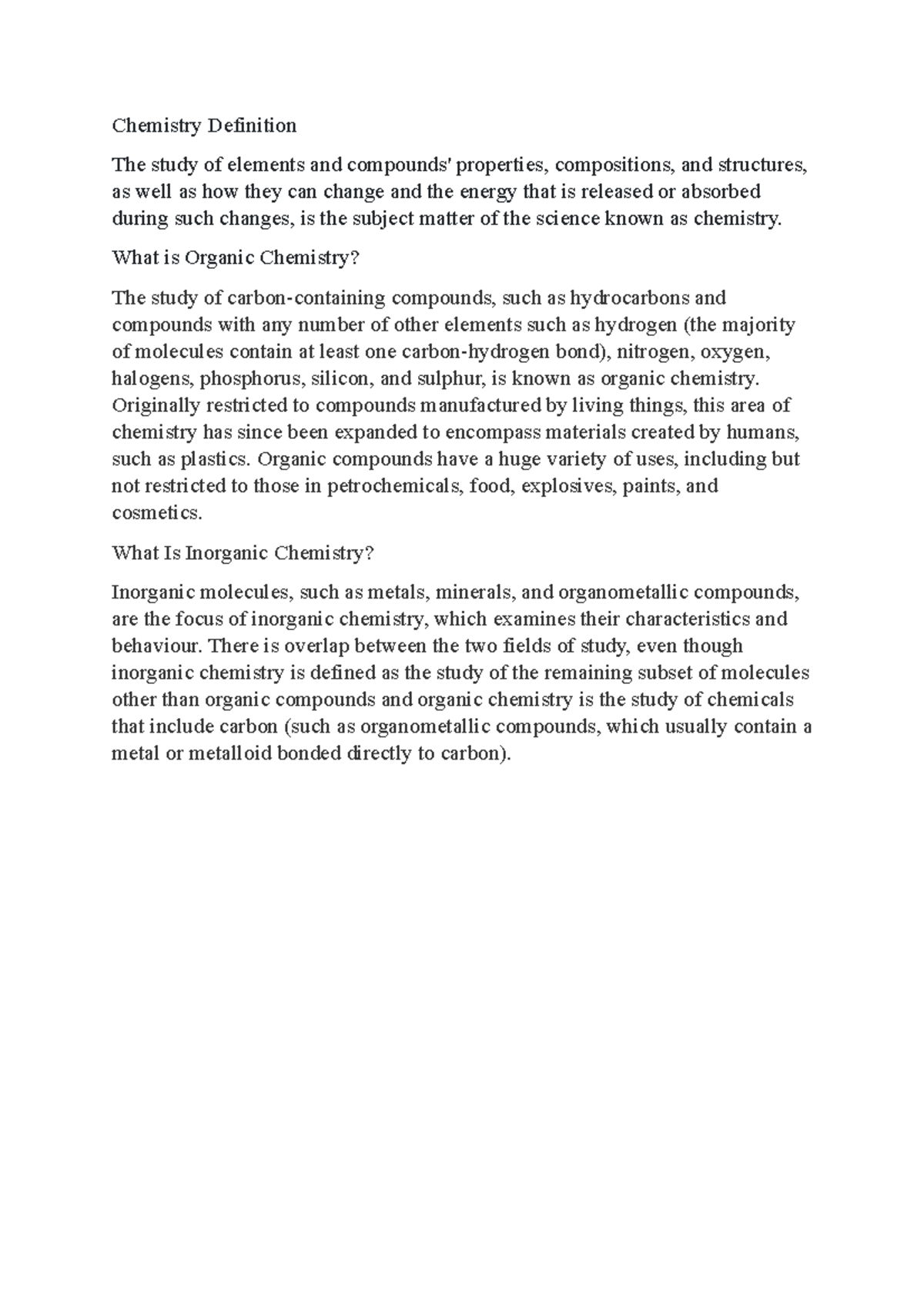 Chemistry Definition Hope World Chemistry Definition The Study Of