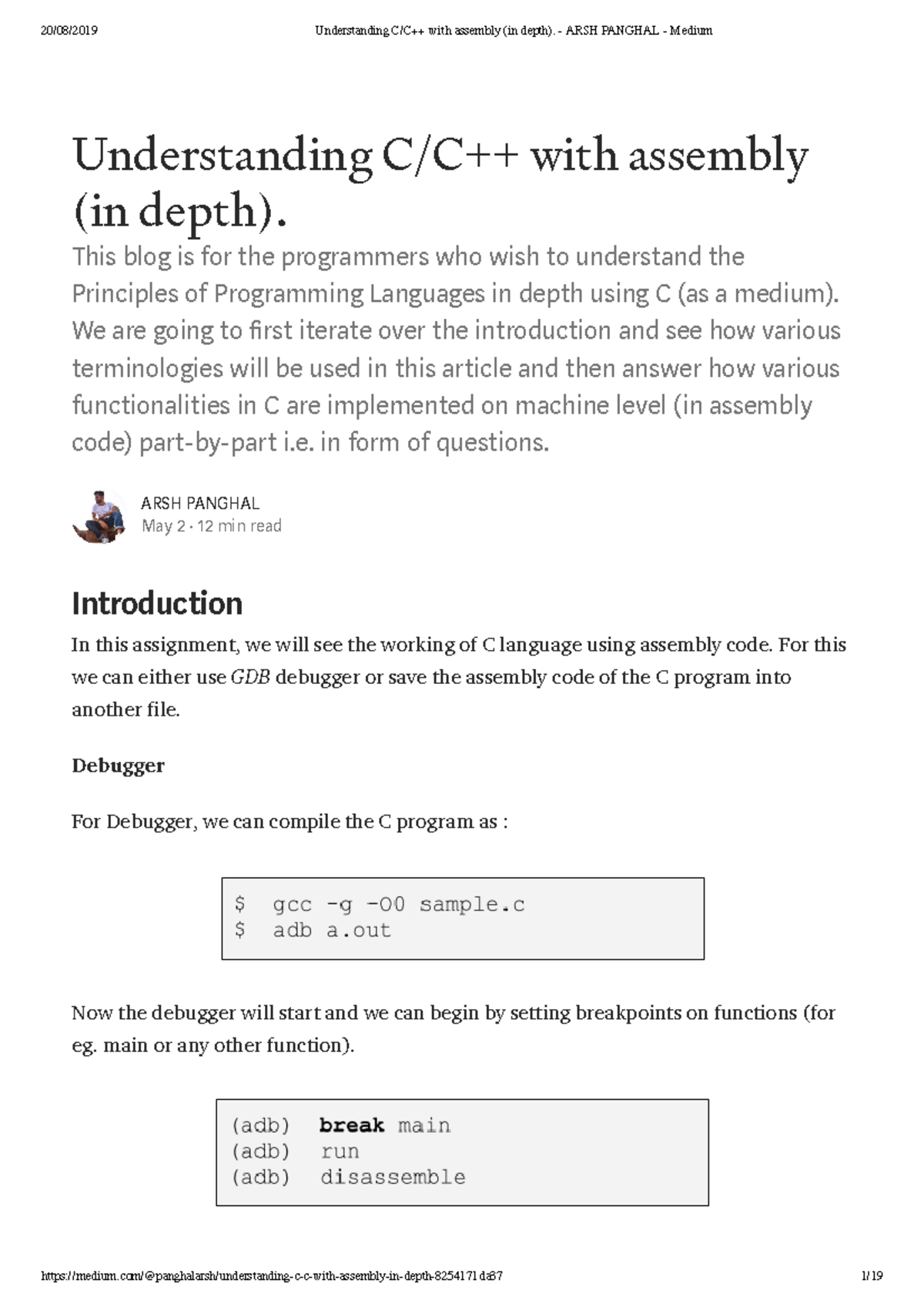 Understanding C C++ with assembly (in depth). - ARSH Panghal - Medium ...