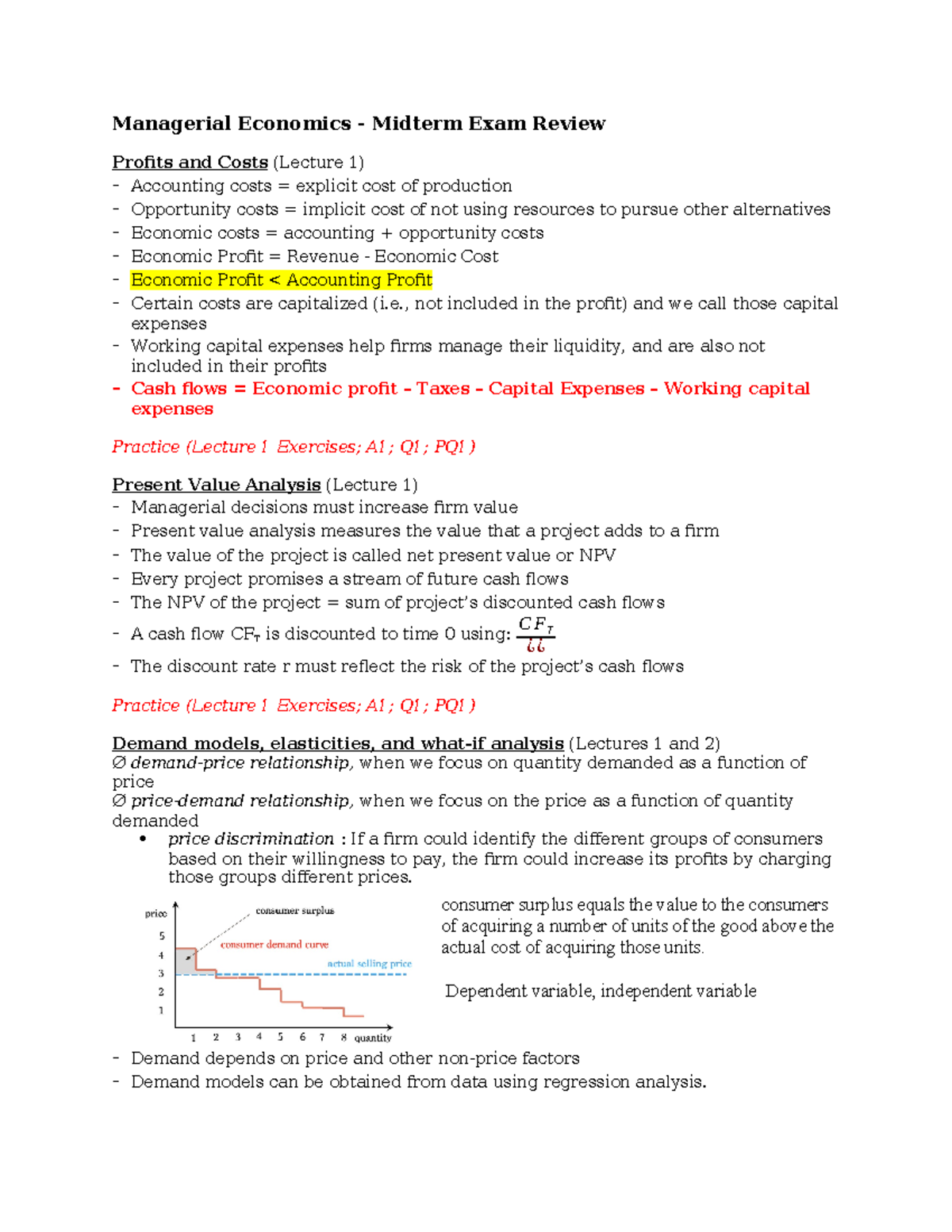 Midterm Review - Summary Managerial Economics - Managerial Economics ...