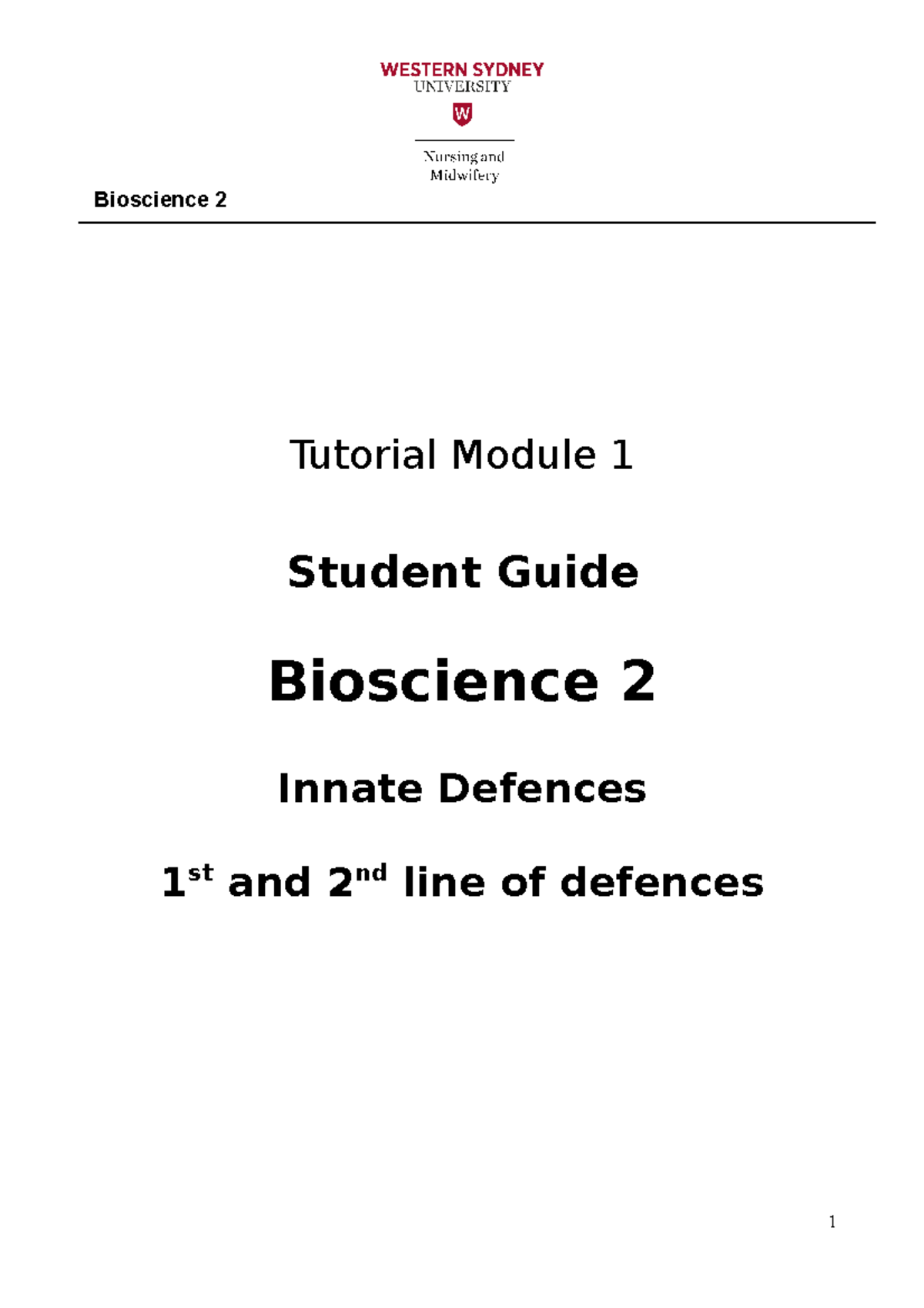 Module 1 Tutorial- Innate Defenses AIR and Wound Healing - Tutorial ...