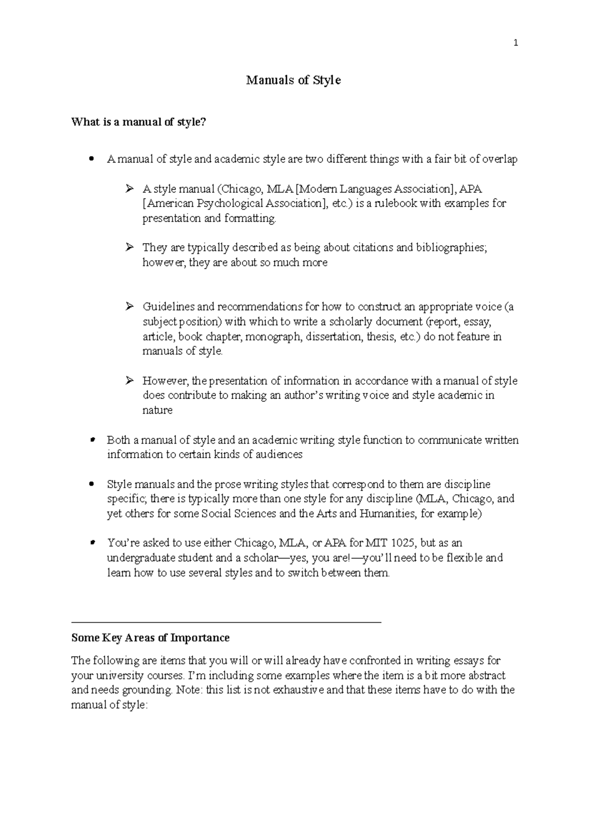 Manuals of style - Notes - Manuals of Style What is a manual of style ...