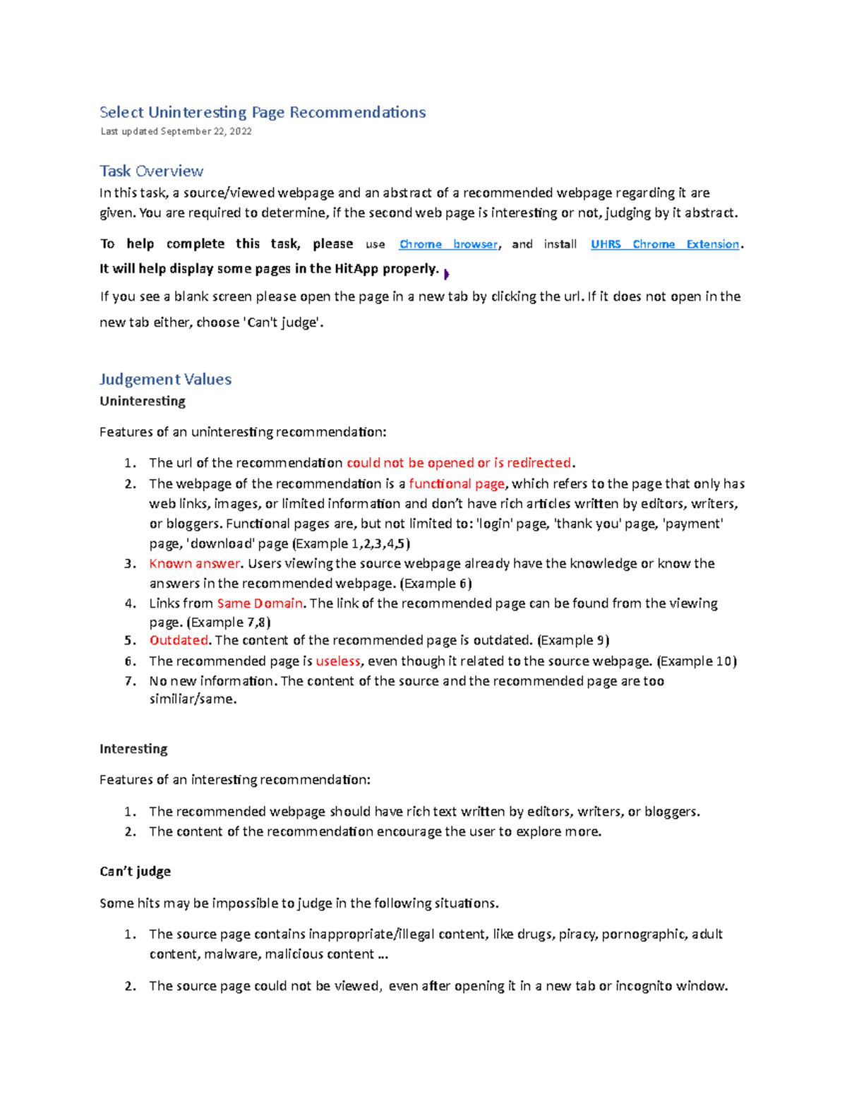 Select Uninteresting Page Recommendations (1) - You are required to ...