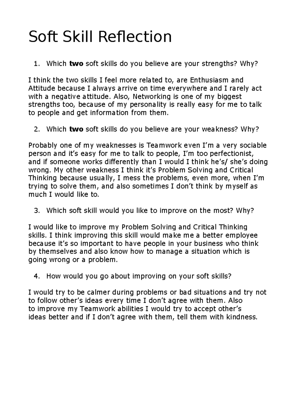 2020 Laia Molina Ventura assignment 3 - Soft Skill Reflection Which two ...