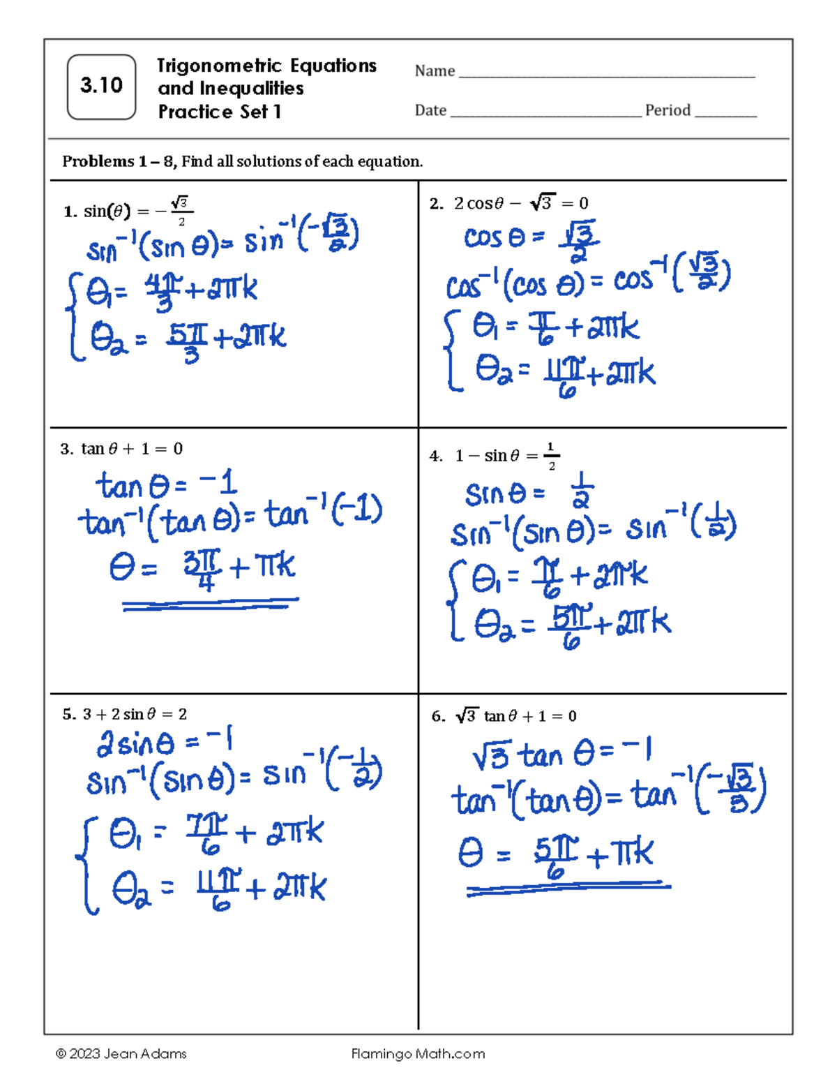 02-07 PC U04B 3.10A WS4 - KEY - © 2023 Jean Adams Flamingo Math 3 ...