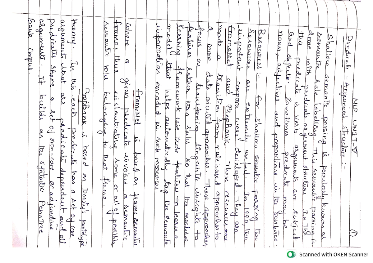 Unit-5 - notes from the college - NLP I Predicate Argument Stracture ...