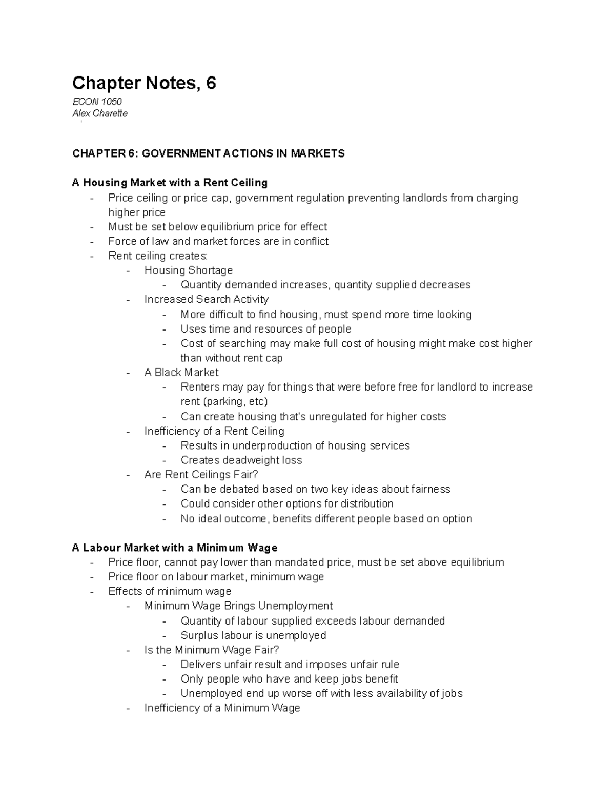 Chapter 6 - Exam Notes - Econ1050 - U of G - Studocu