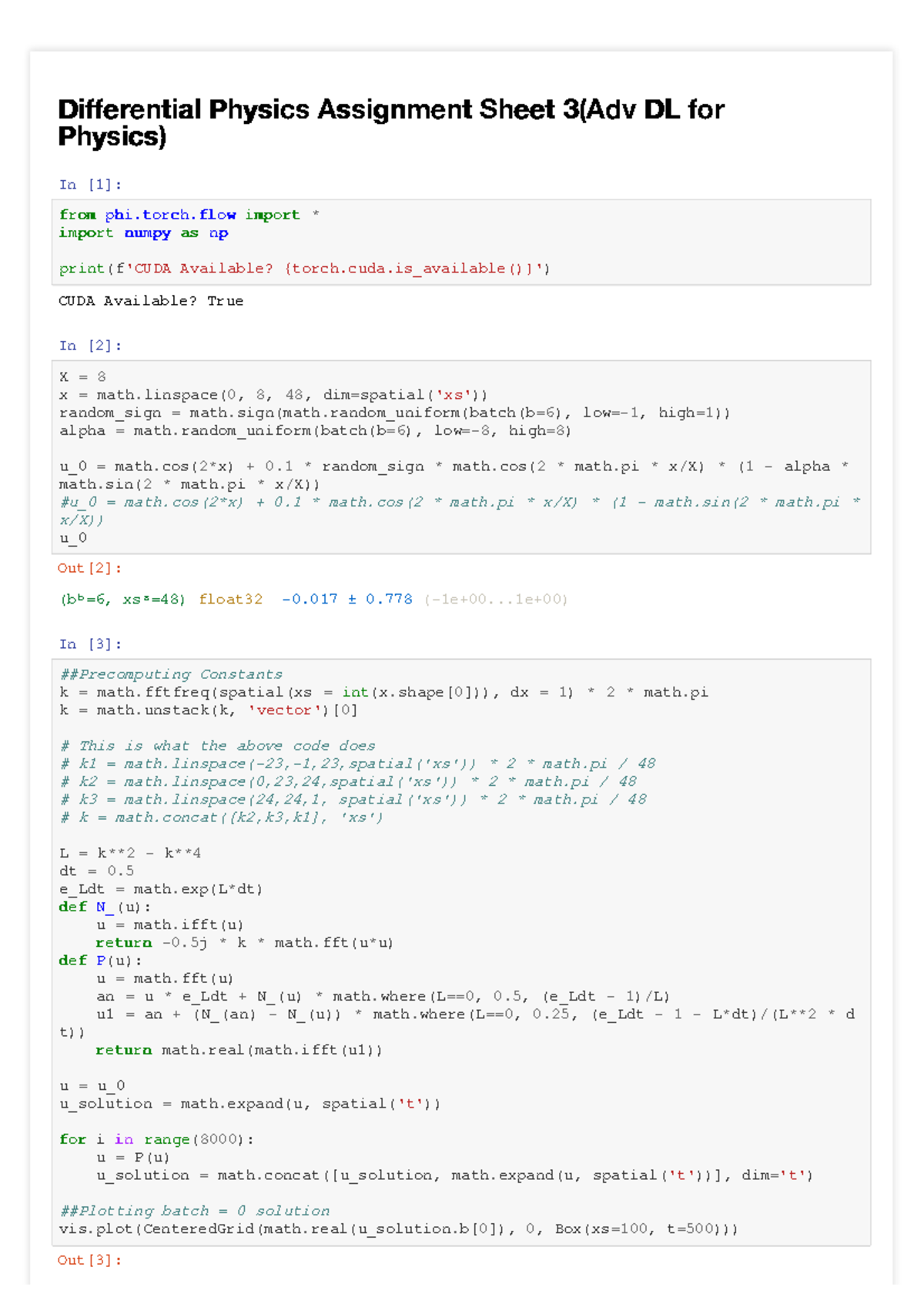 Adl for Physics WS3 - Assignment exersize sheet 3 - Differential ...