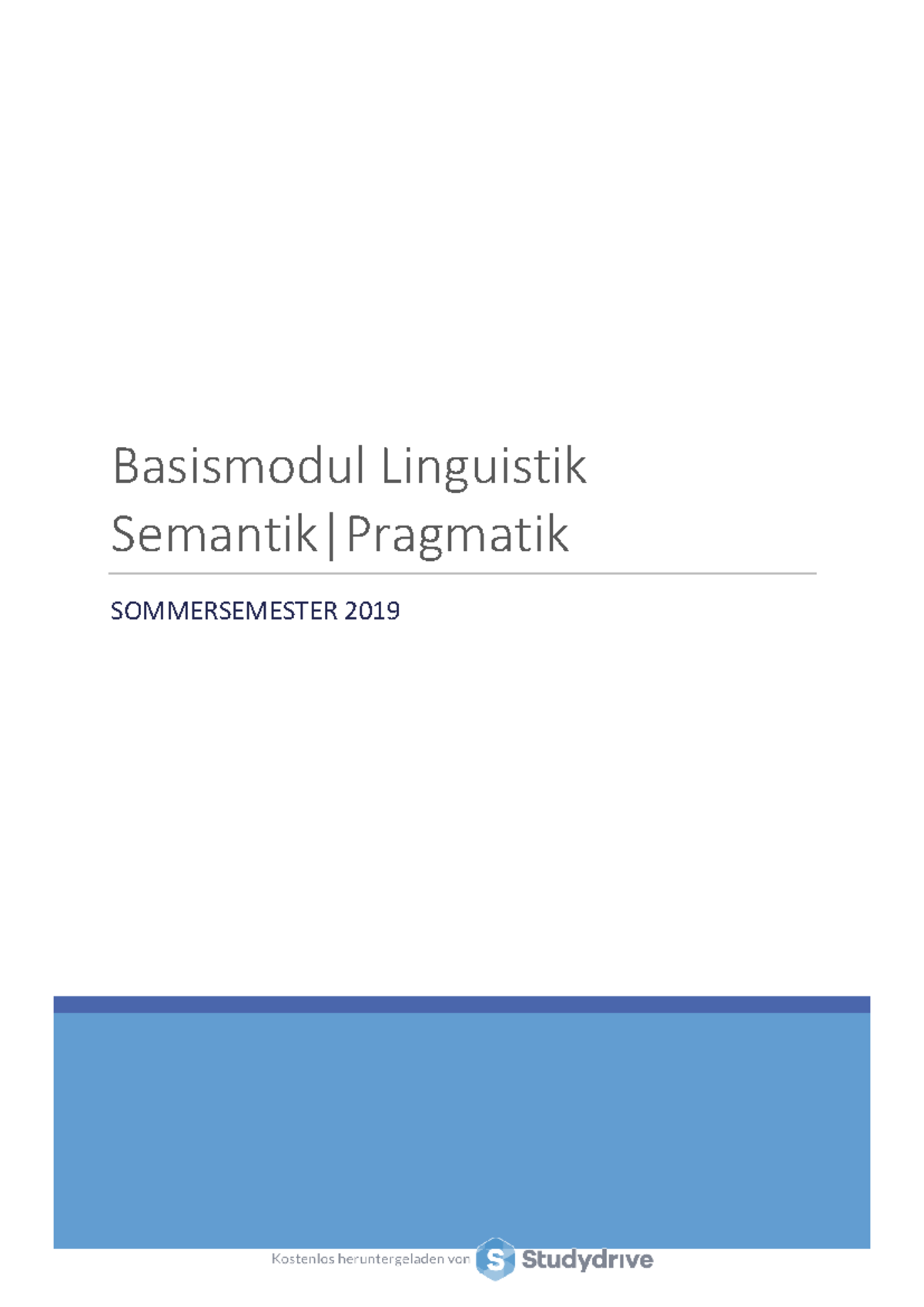 Basismodul Linguistik-Semantik Pragmatik - Basismodul Linguistik ...
