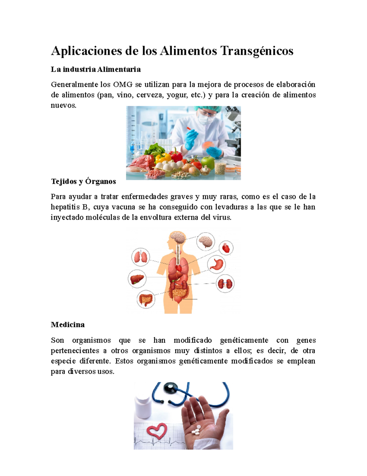 Aplicaciones de los Alimentos Transgénicos - Aplicaciones de los ...