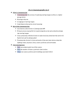 Ch.1 looking at movies - The professor moves along pretty quick so ...