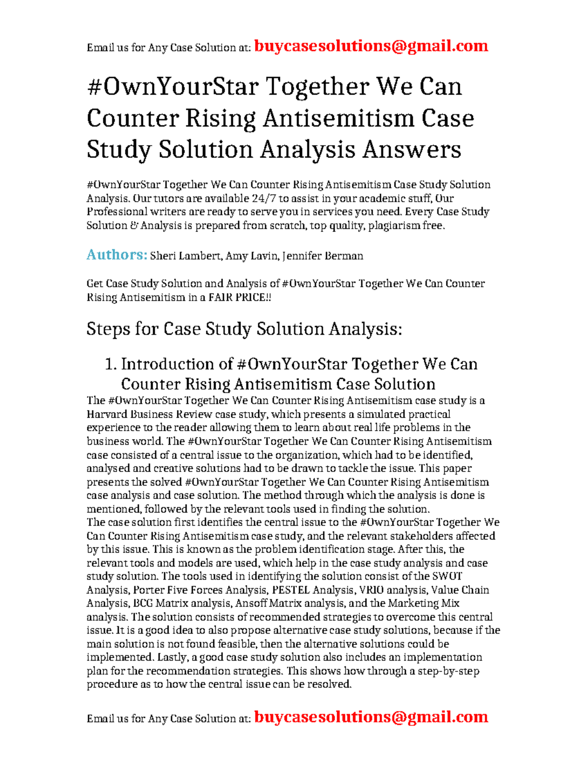 Case Solution #OwnYourStar Together We Can Counter Rising Antisemitism ...
