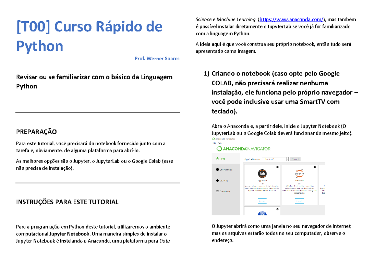 T00 - Curso Rápido de Python - [T00] Curso Rápido de Python Prof ...