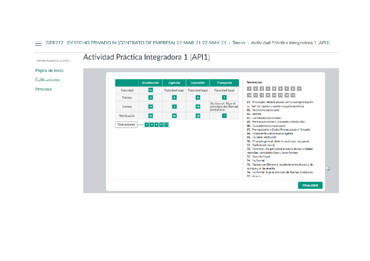 API 1 Privado IV (contrato de empresa) 100% - Derecho privado IV - Studocu