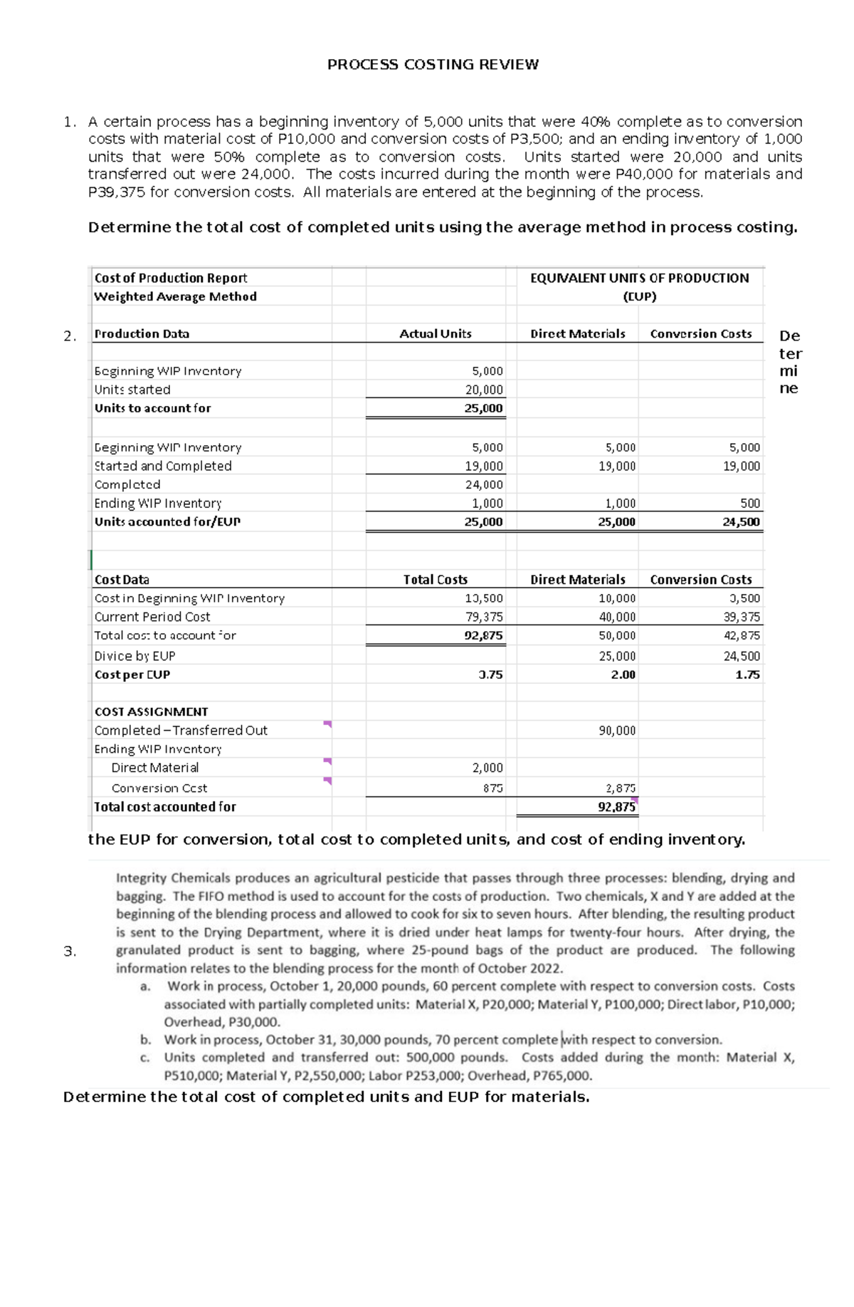 Process Costing - - Studocu