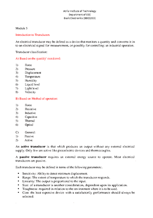 Module 5 EC Notes - INTRODUCTION TO ELECTRONICS AND COMMUNICATION ...