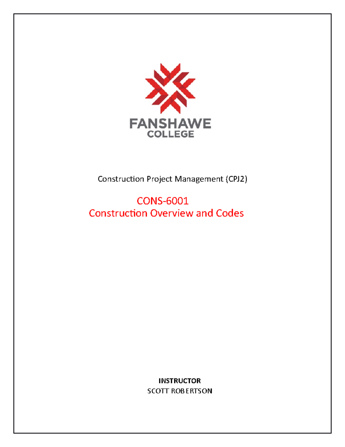 Codes assignment - Construction Project Management (CPJ2) CONS ...
