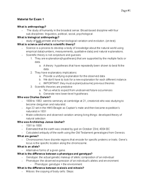 Lecture Notes ANTH Change and Variation - CHANGE AND VARIATION AMONG ...