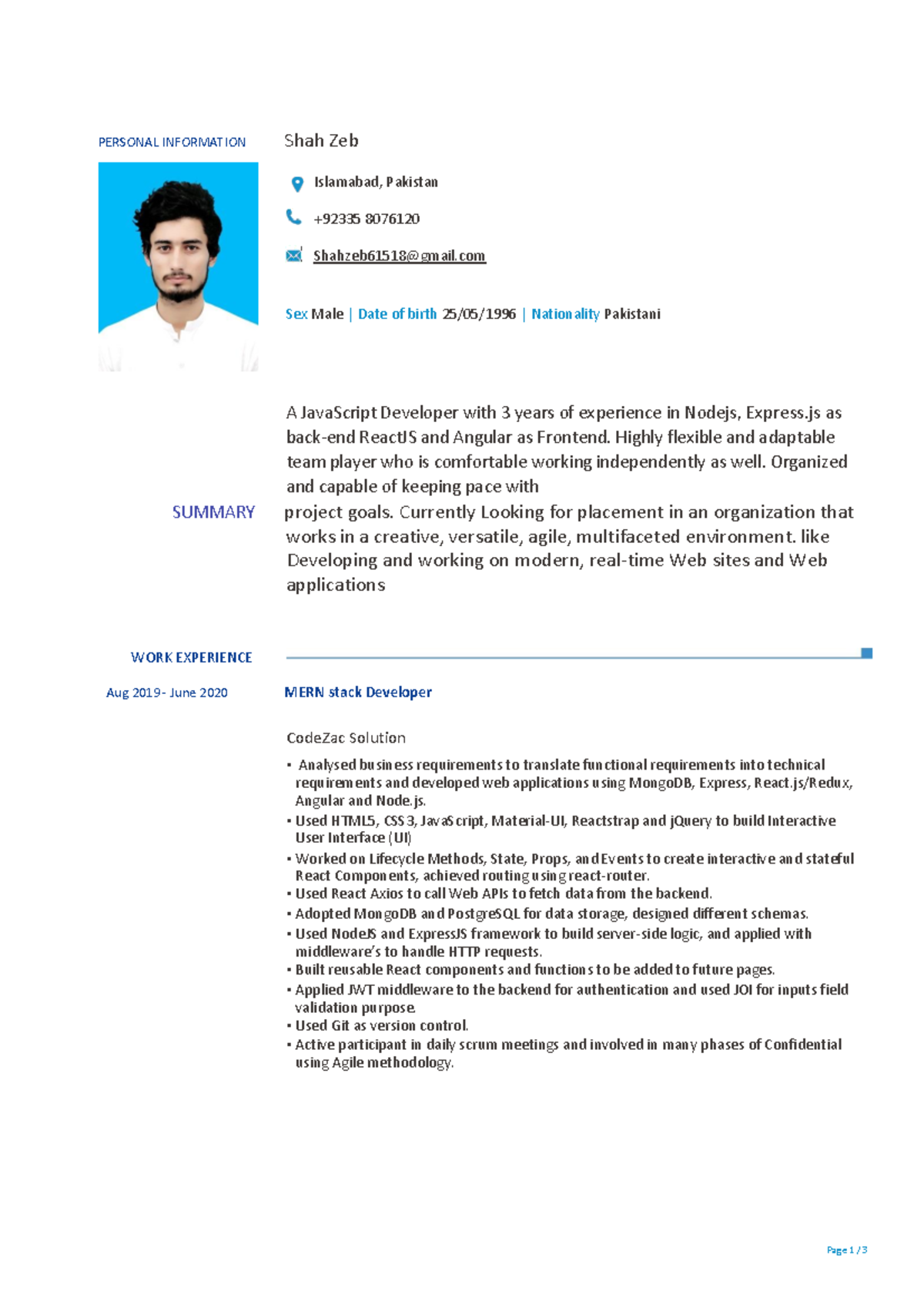Shah's-CV - resume is here for your test and skill - PERSONAL ...