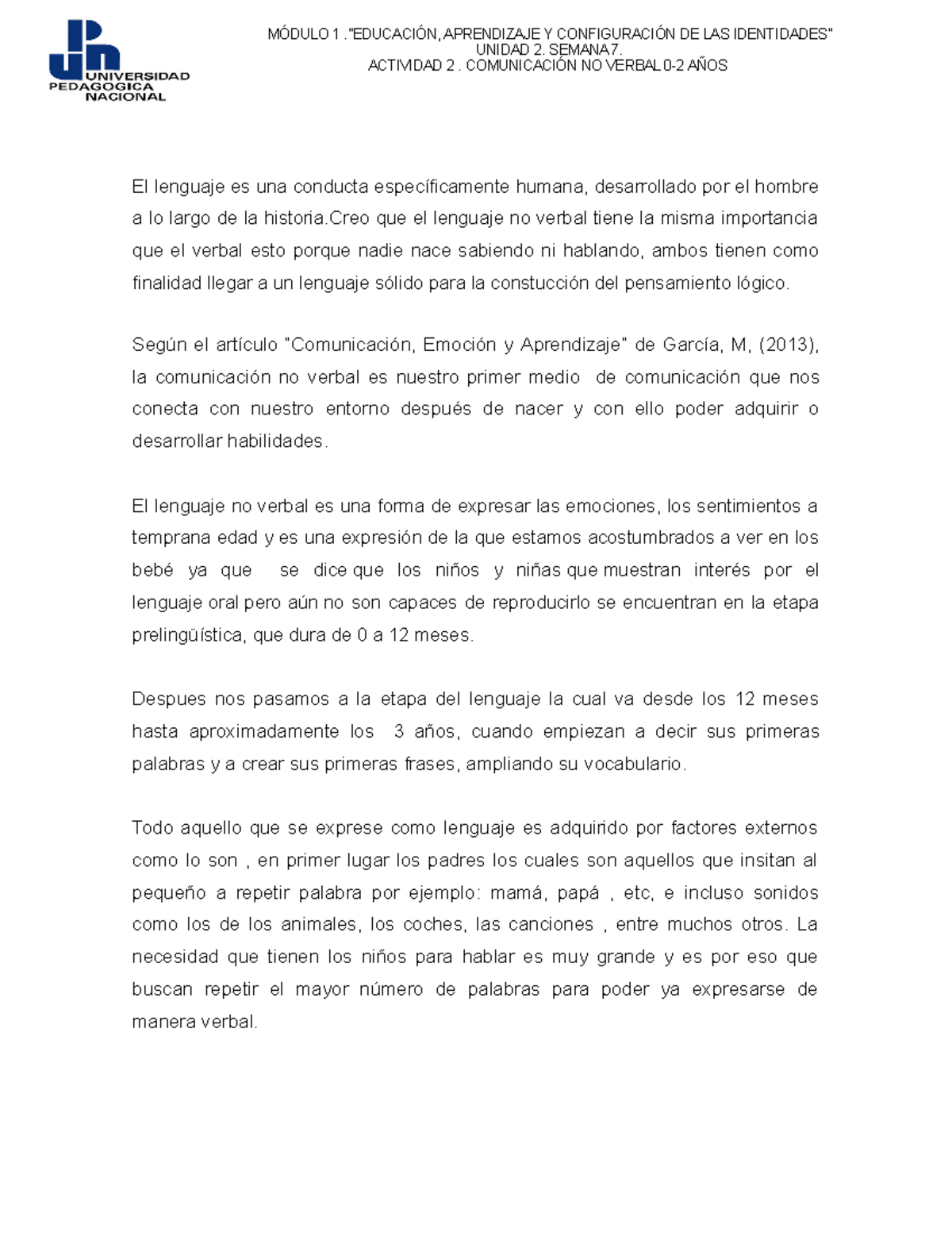 AGarcia reflexiones - REFLEXION SOBRE TEXTO - El lenguaje es una ...