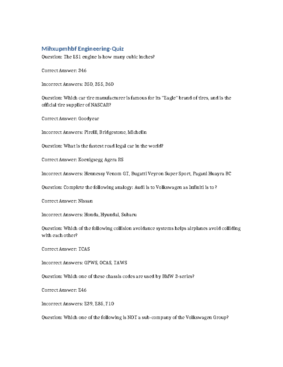 Mihxupmhbf Engineering-Quiz - Mihxupmhbf Engineering-Quiz Question: The ...