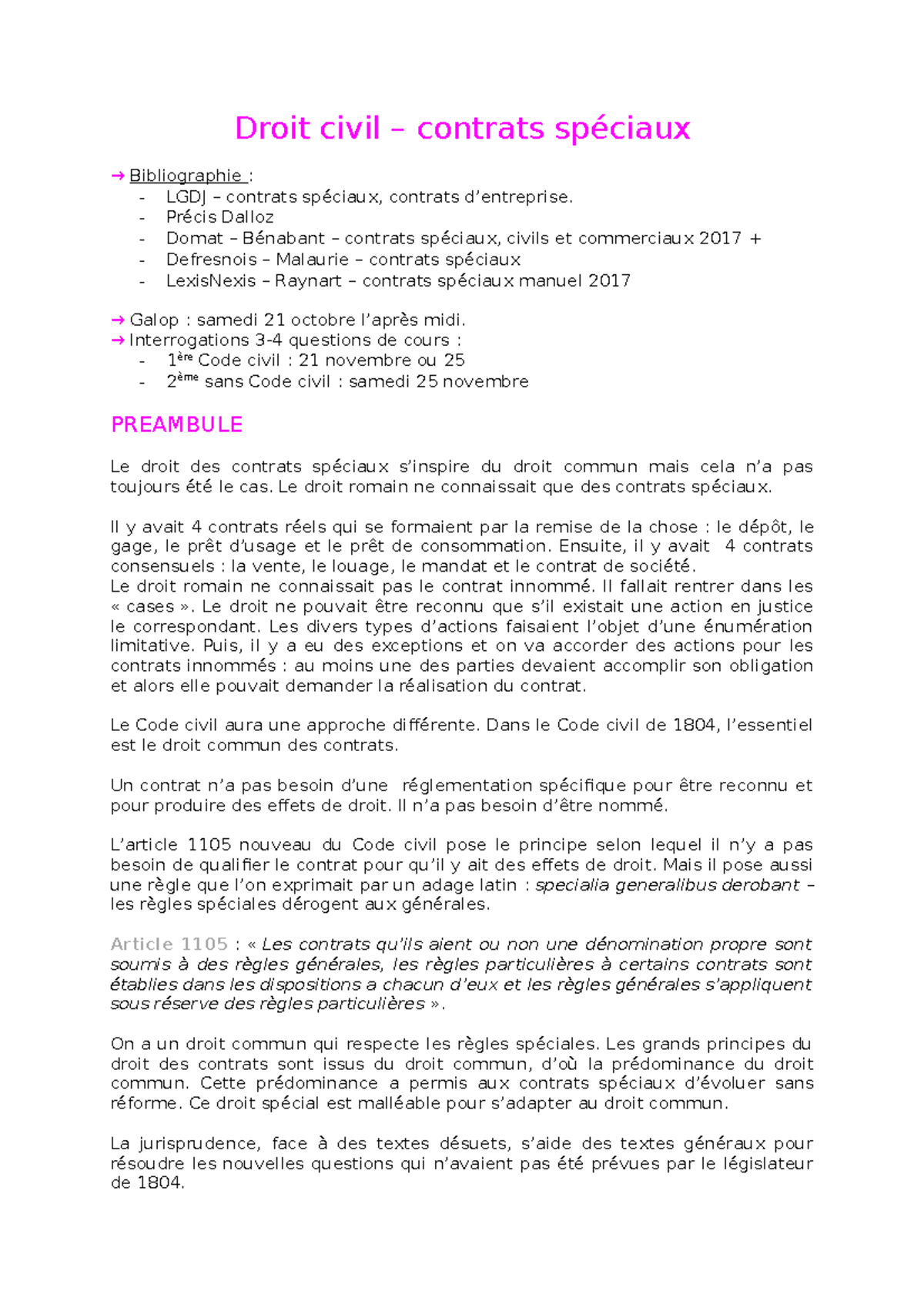 Droit civil – contrats spéciaux complet - Droit civil – contrats ...