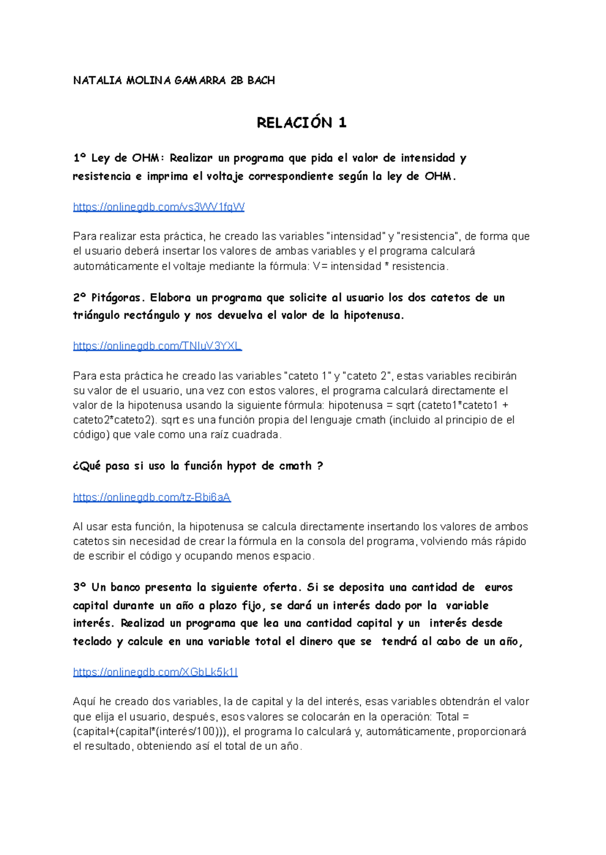 Relación 1 - Programación - NATALIA MOLINA GAMARRA 2B BACH RELACIÓN 1 ...