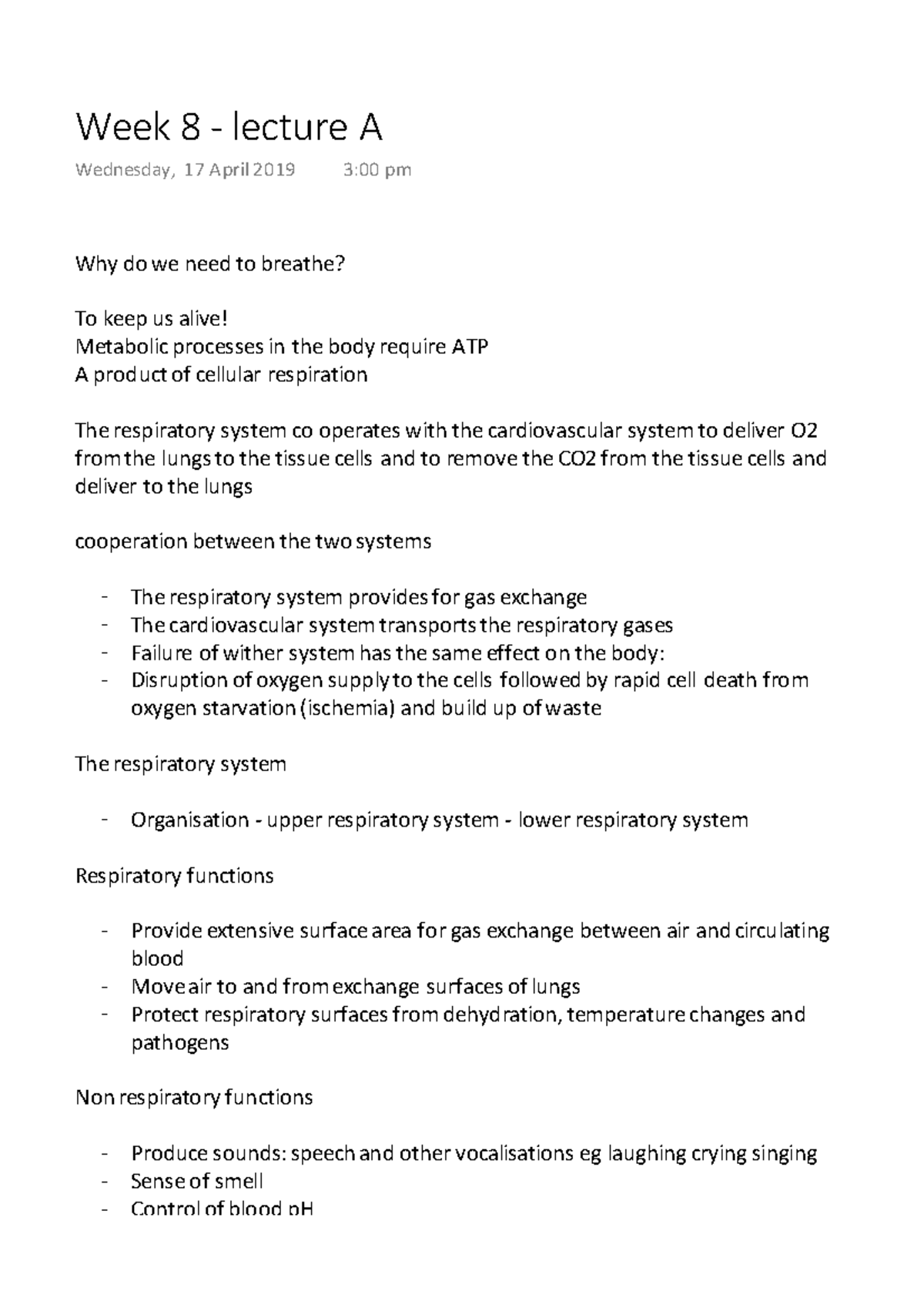 Week 8 - lecture A - Week 8 -­‐ lecture A Wednesday, 17 A pril 2 019 3: ...