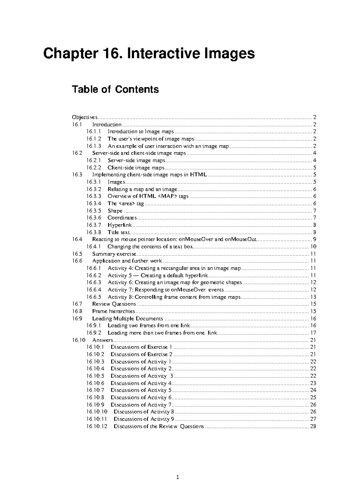 Chp16 - Html detailed notes - Chapter 16. Interactive Images Objectives ...
